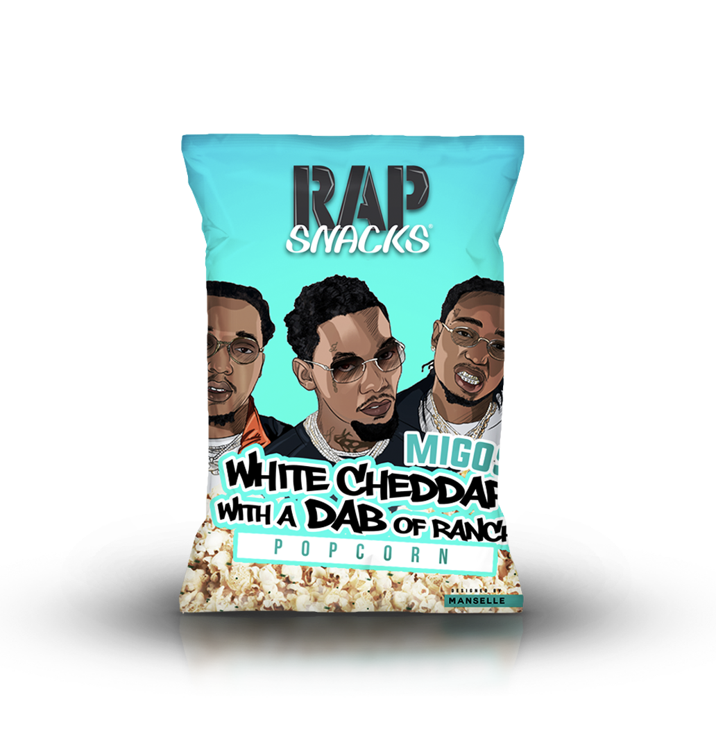 Rap Snacks Chips 24ct White Cheddar Ranch Popcorn | Indiana Import LLC