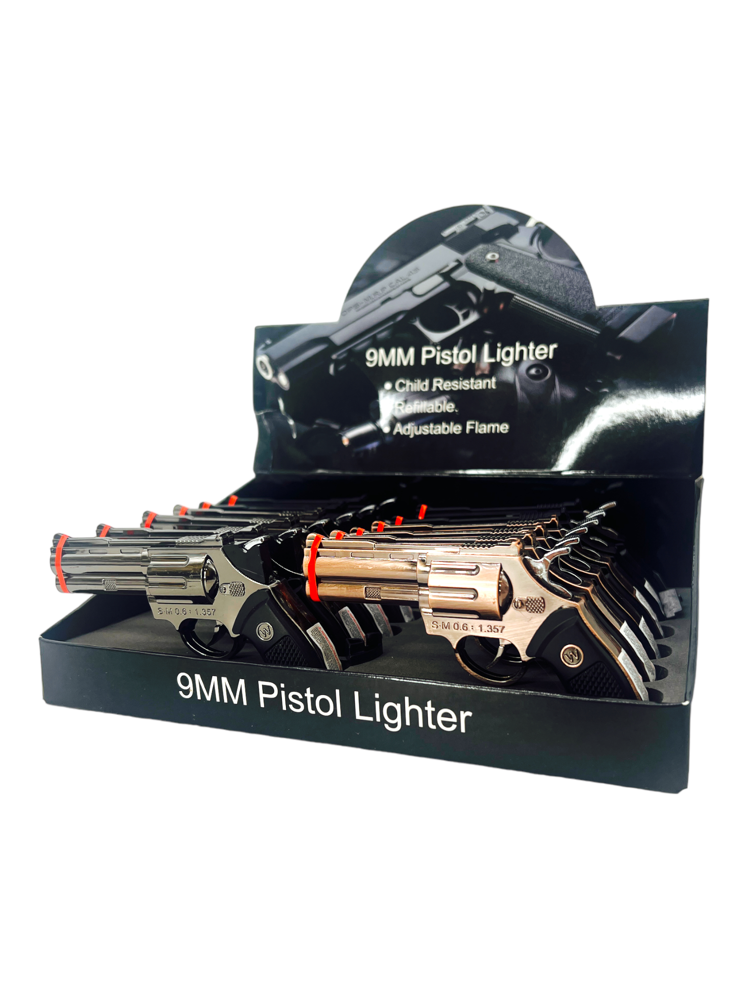 BIG TECHNO TORCH 9MM PISTOL LIGHTER 12CT - Indiana Import LLC