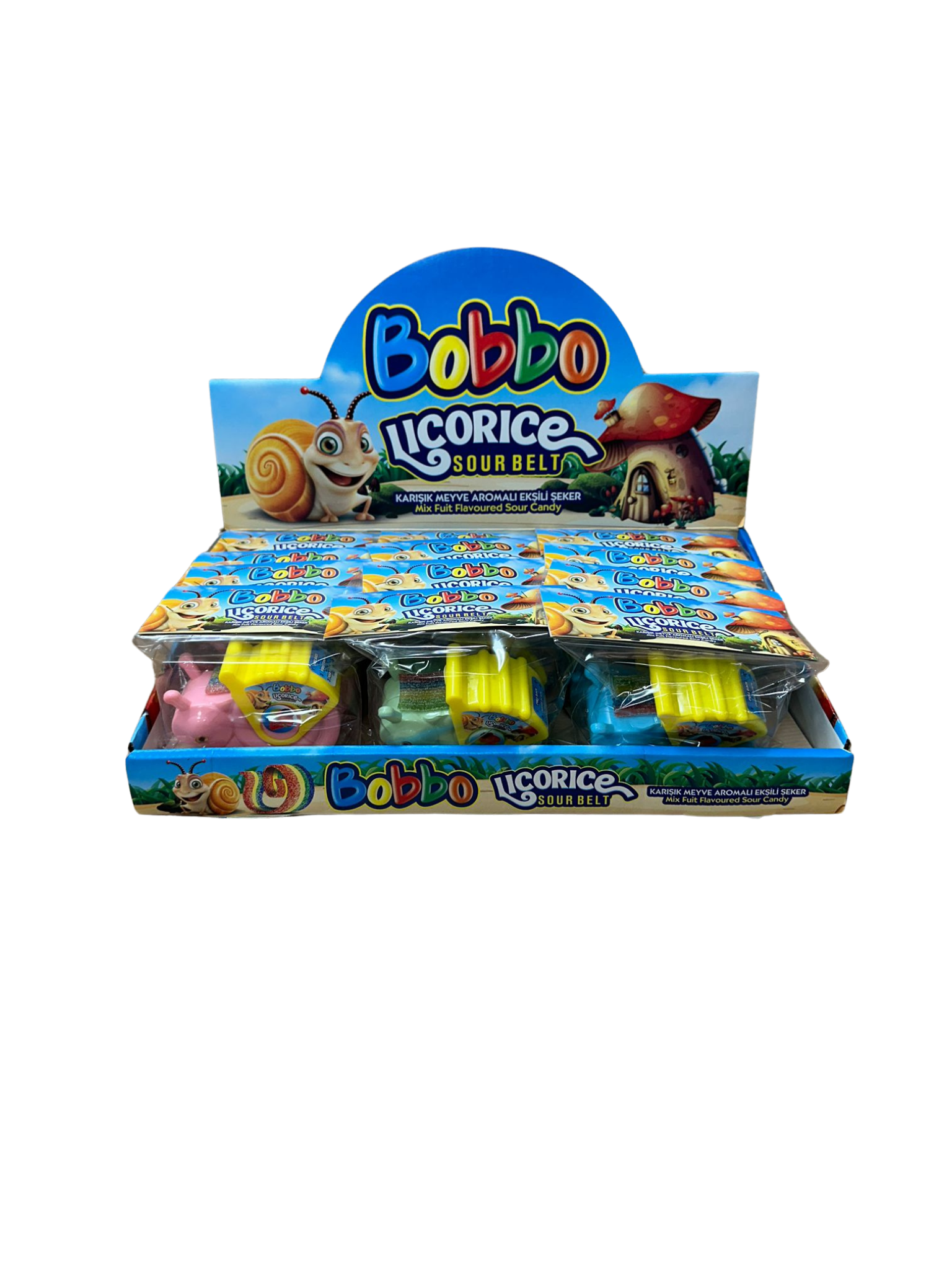 BOBBO LICORICE SOUR BELT 100G 12CT | Indiana Import LLC