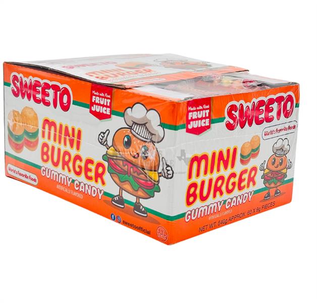 SWEETO SOUR MINI BURGER 60CT | Indiana Import LLC