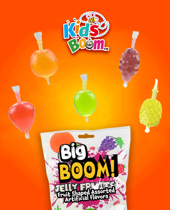 KIDS BOOM! | BIG BOOM JELLY FRUITS 350G 24CT/10PCS | Indiana Import LLC