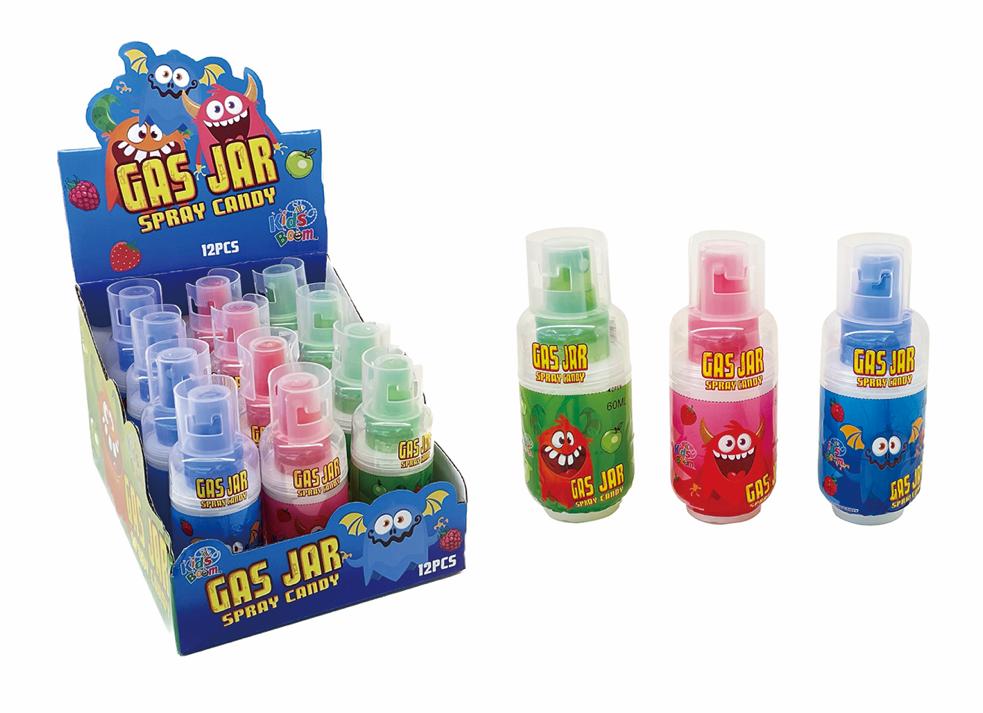 KIDS BOOM! | GAS JAR SPRAY CANDY 12CT - Indiana Import LLC