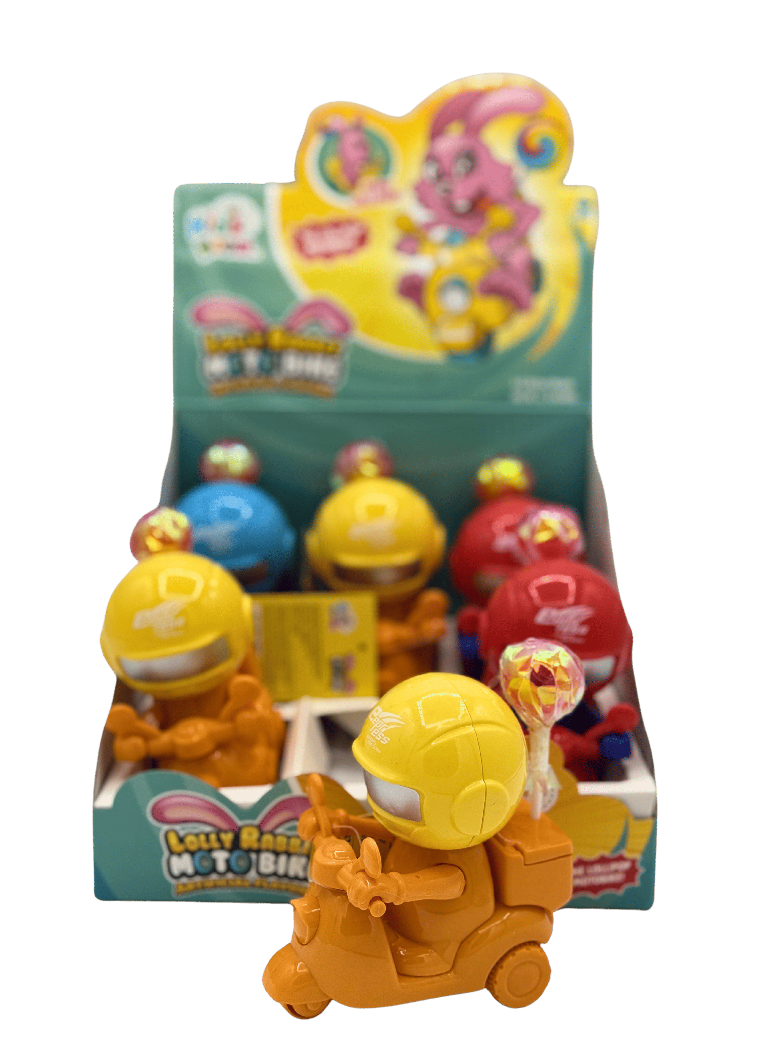 KIDS BOOM! | LOLLY RABBIT MOTO BIKE 10G 6CT | Indiana Import LLC