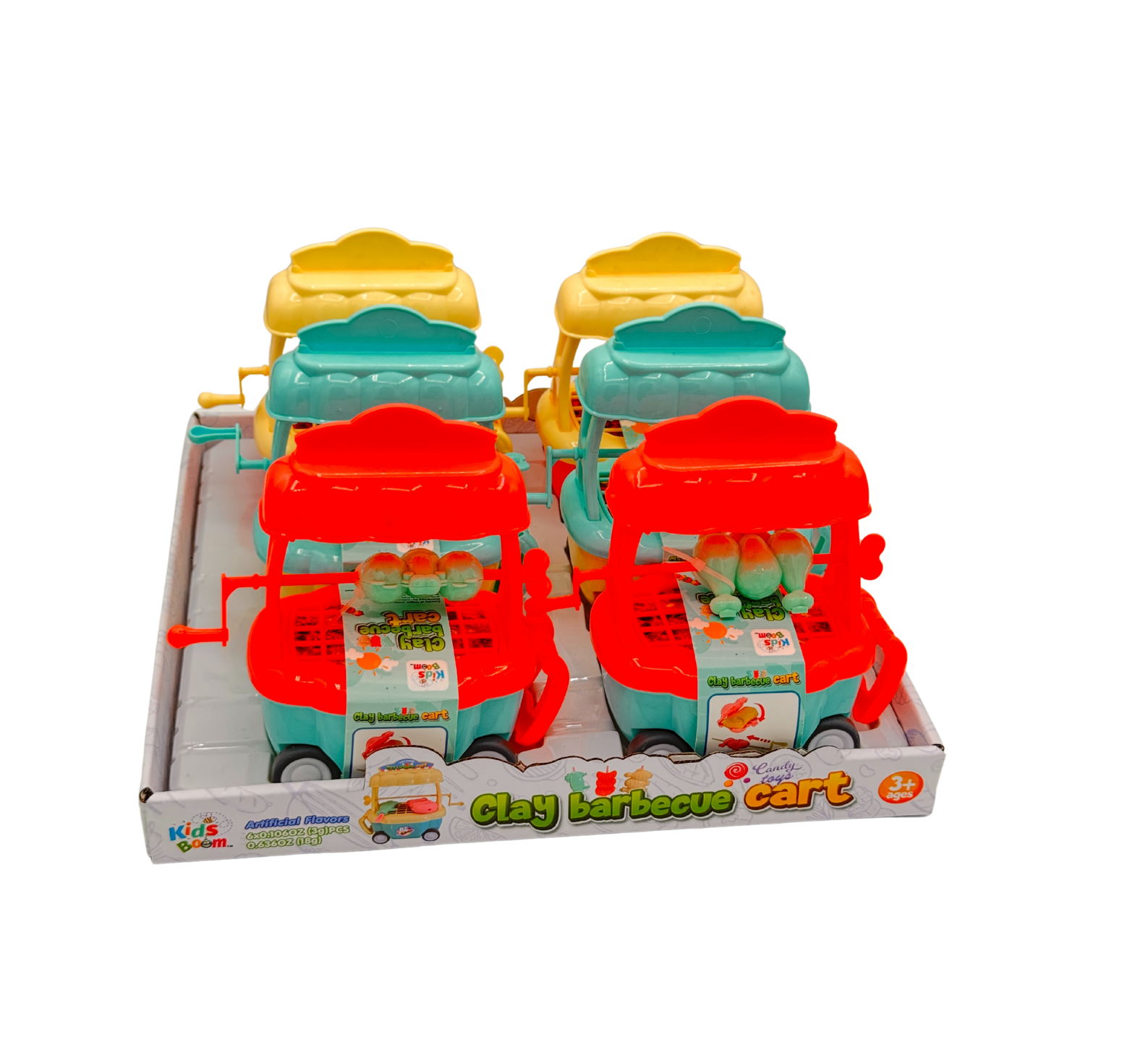 KIDS BOOM! | CLAY BBQ CART TOY 6CT | Indiana Import LLC