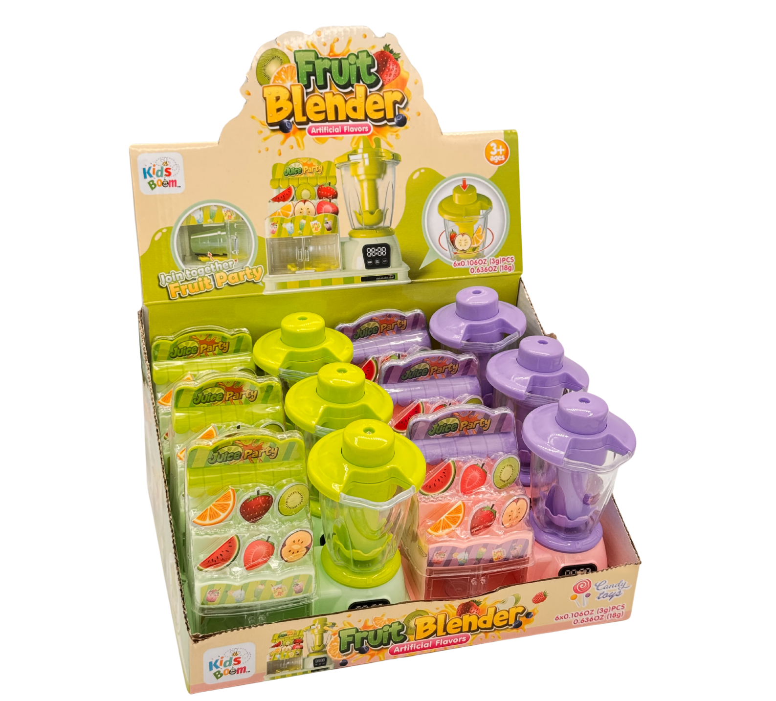 KIDS BOOM! | FRUIT BLENDER CANDY TOY 6CT | Indiana Import LLC