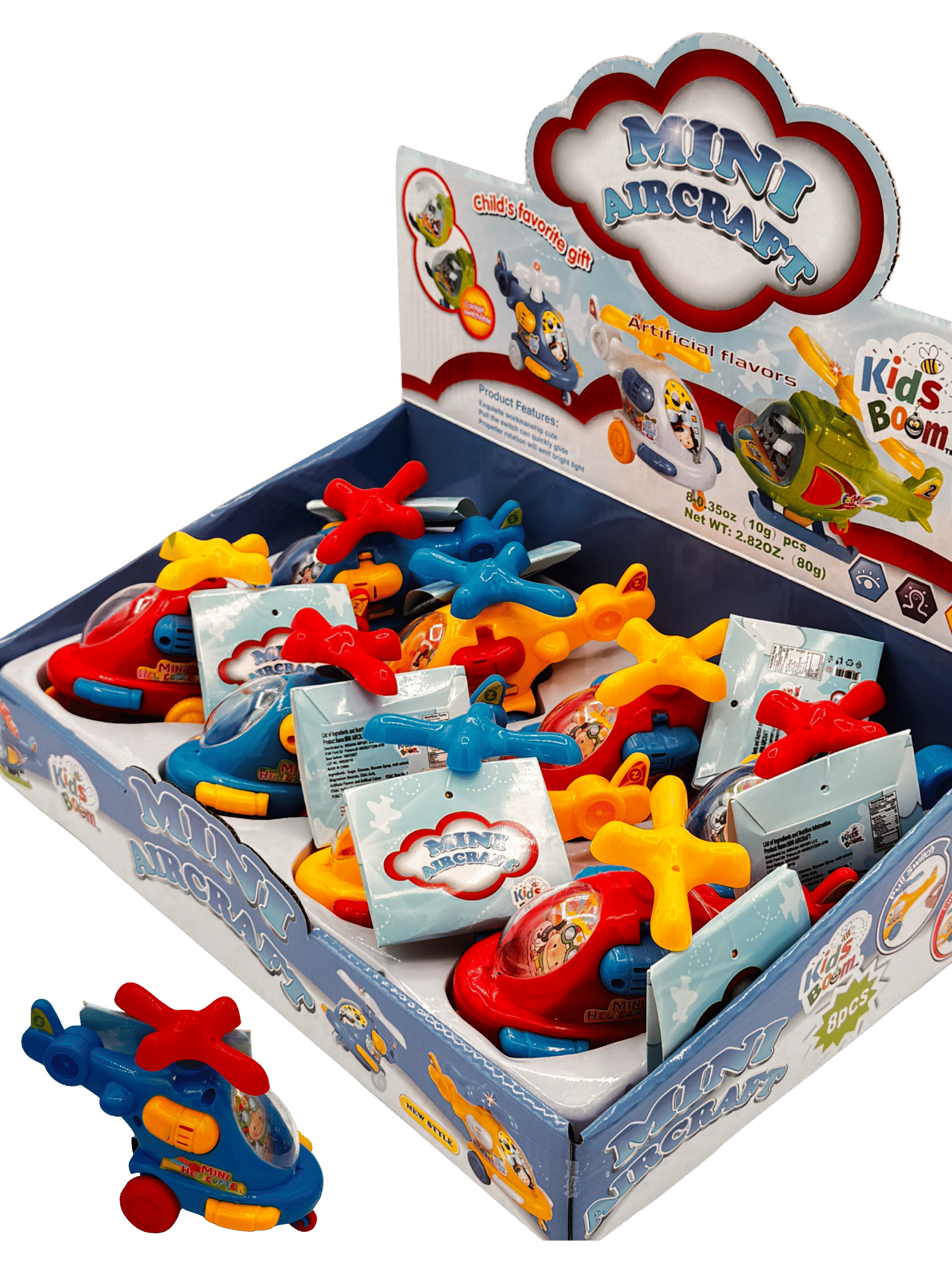 KIDS BOOM! | MINI AIRCRAFT TOY 8CT | Indiana Import LLC