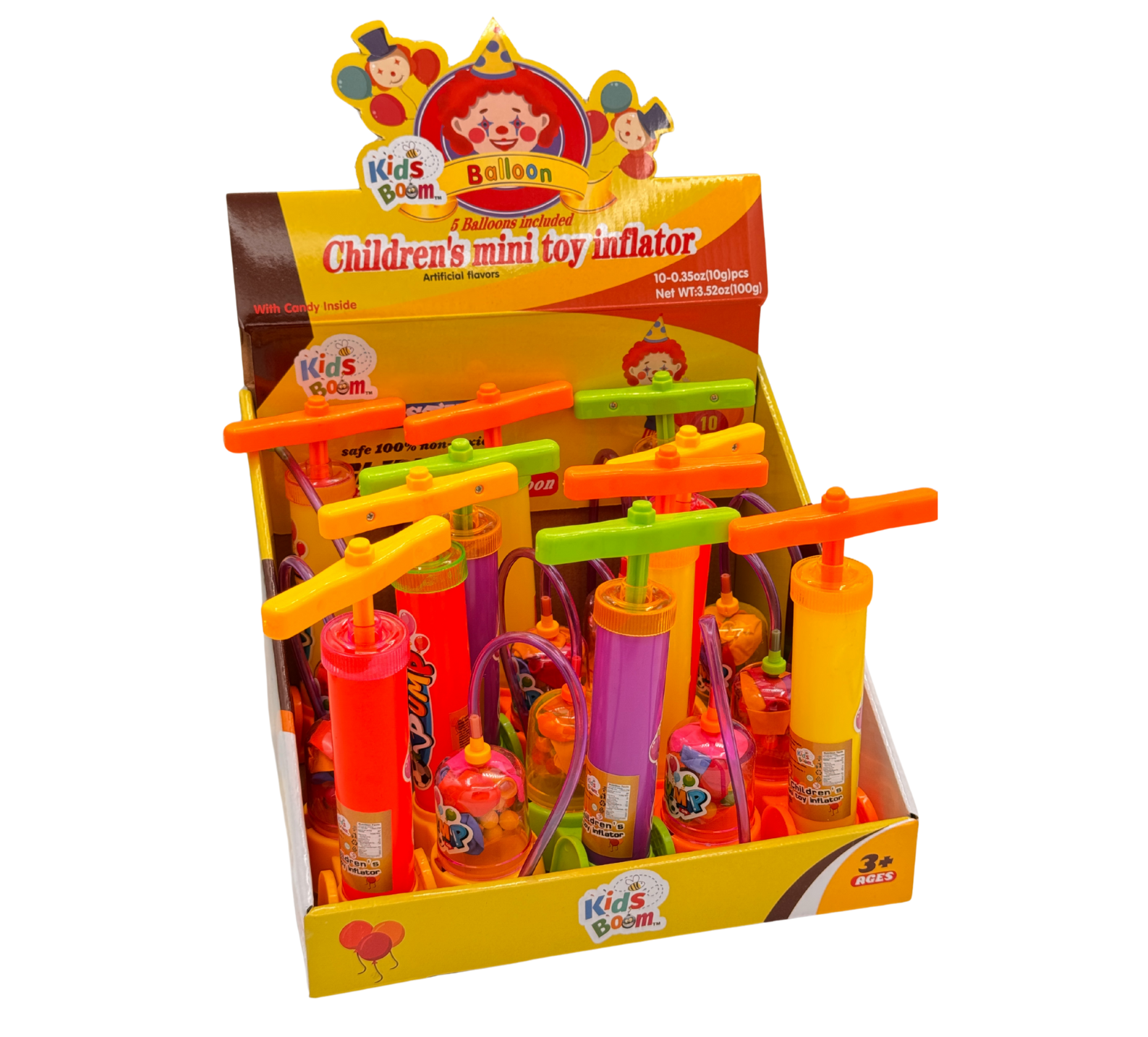KIDS BOOM! | CHILDREN’S MINI TOY INFLATOR 10CT | Indiana Import LLC