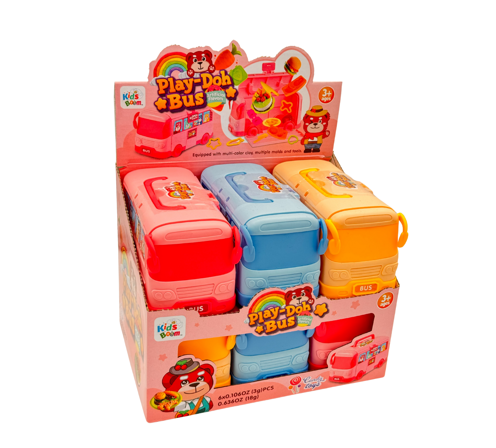 KIDS BOOM! | PLAY-DOH BUS TOY 6CT | Indiana Import LLC