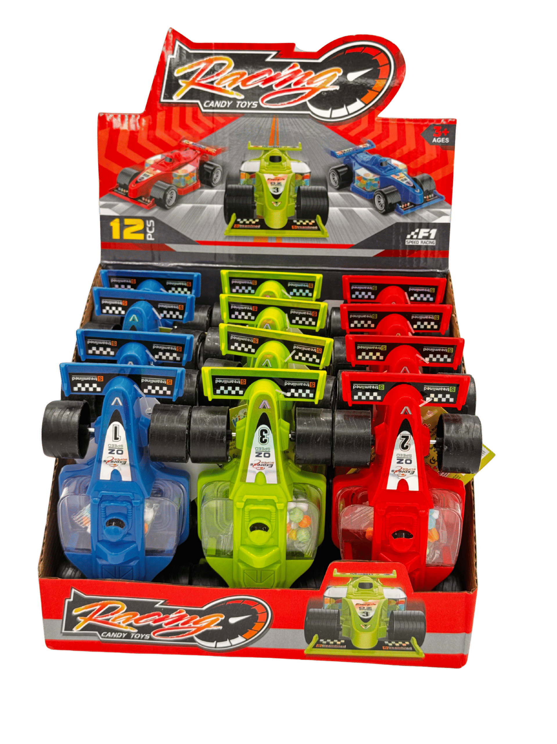 KIDS BOOM! | RACING CAR TOY 12CT | Indiana Import LLC