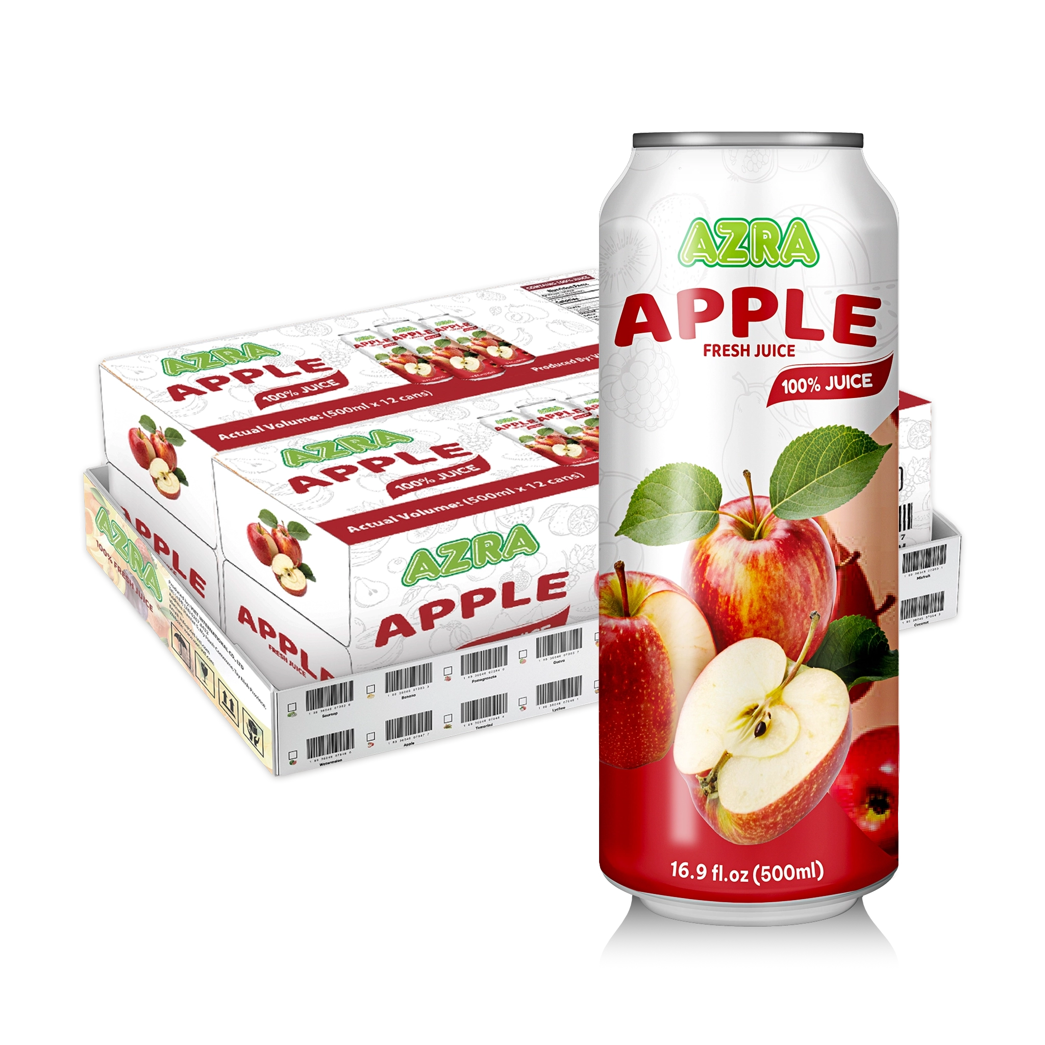 AZRA Apple Juice – 24 × 500 ml Cans (12 L Total) | Indiana Import LLC