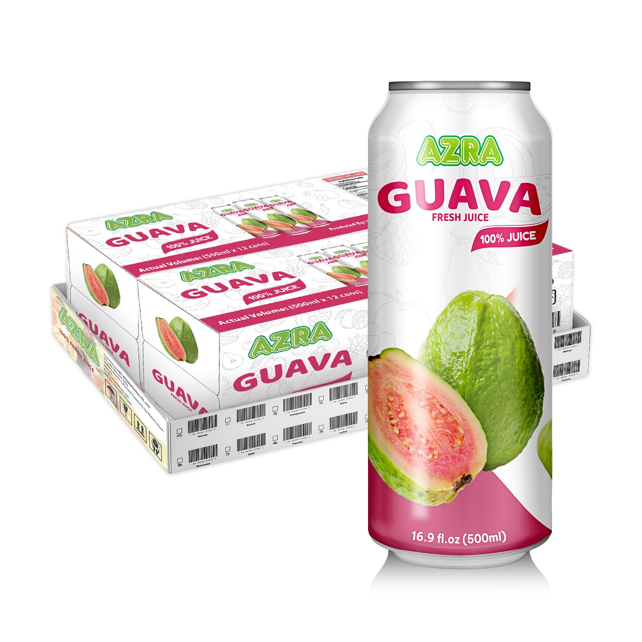 AZRA Guava Juice – 24 × 500 ml Cans (12 L Total) | Indiana Import LLC