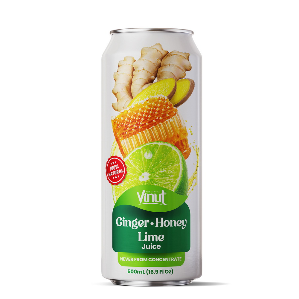 VINUT JUICE 500ML 24CT-GINGER HONEY LIME | Indiana Import LLC