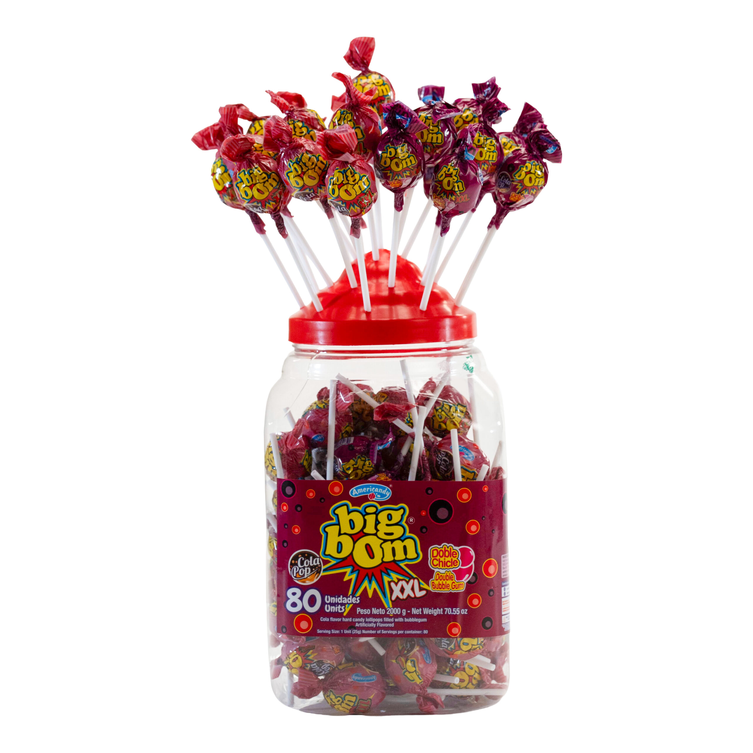 JARS BIG BOM LOLLIPOPS COLA POP XXL 80CT | Indiana Import LLC
